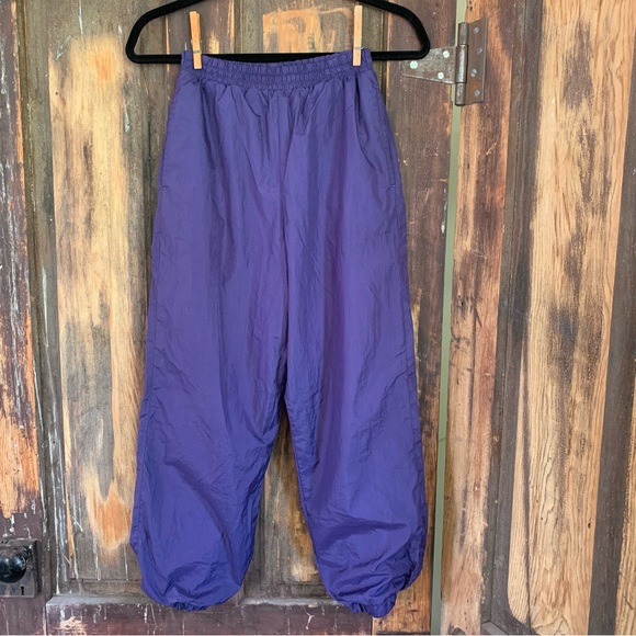 Pants & Jumpsuits | Vintage Y2k 9s Purple Nylon Wind Pants | Poshmark